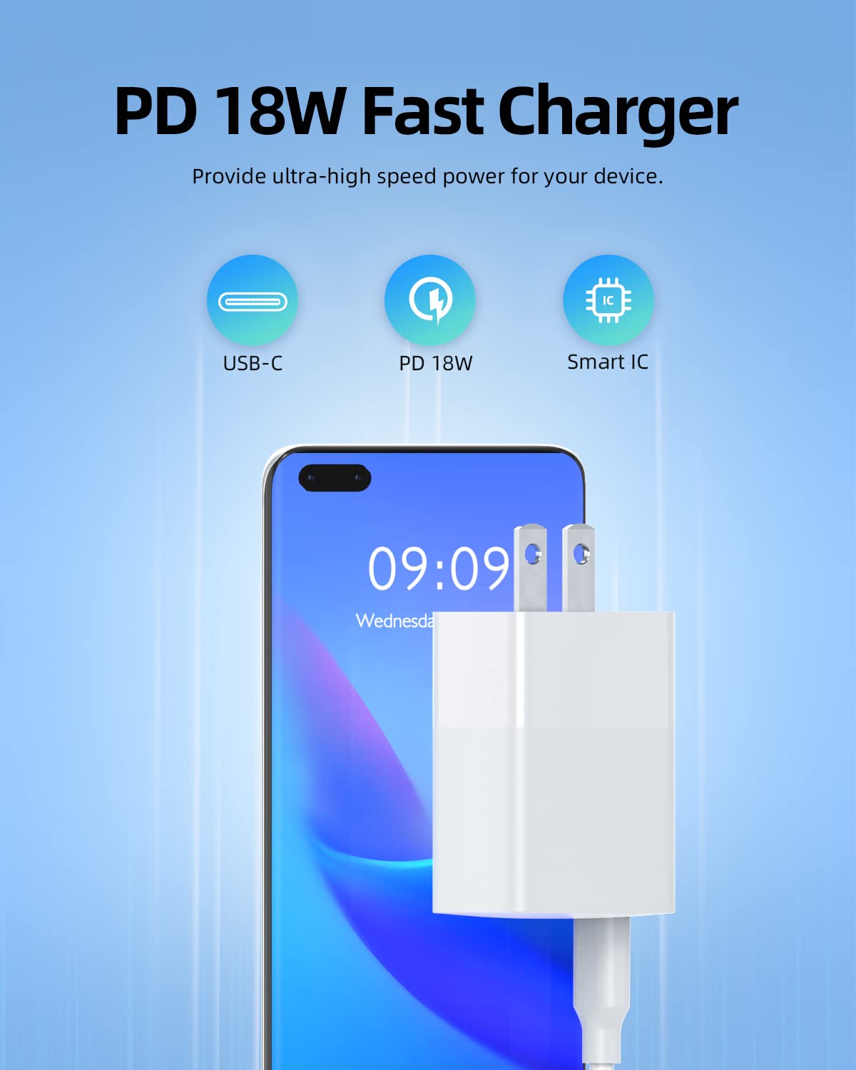 Foldable 20W Fast Charging for Google Pixel Charger- (Compatible with Pixel 8 8 pro 7 7a 7 Pro 6 6a 6Pro 5 5a 4a 4 3 3a 2 XL 2XL 3XL 4XL and 6Ft Charging Block Cable Power Cord) (White)