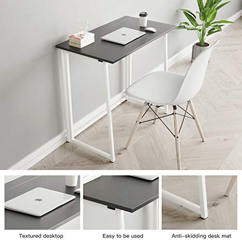 Dripex Folding Desk Computer Desk No Assembly Required Home Office Desk Folding Hobby Craft Table (Black)