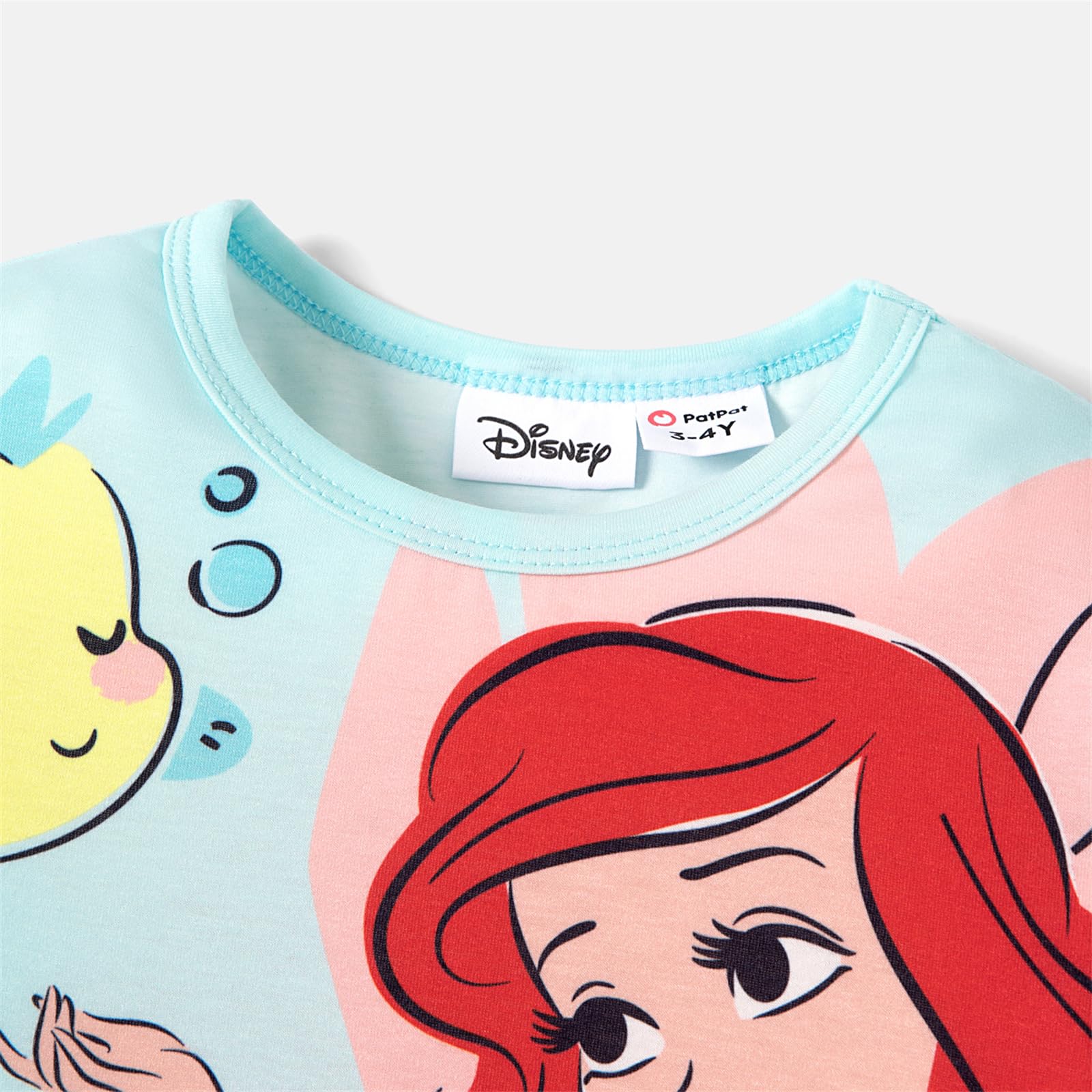 Disney Princess 2PCS Toddler Girls Outfits Ruffled Sleeves Sweatshirt and Leggings Outfit Set Deep Blue 5-6 Years