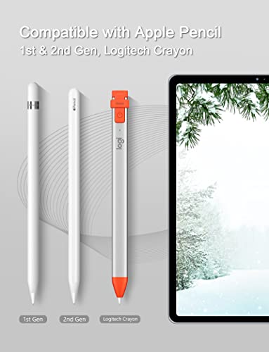 MEKO 4 Pack Upgraded 0.72mm Fine Ponit Precise Replacement Tips for Apple Pencil 1st/2nd Generation & Logitech Crayon, Wear-Resisting Pen Nibs for iPad Pro/Air/Mini Pencil - White