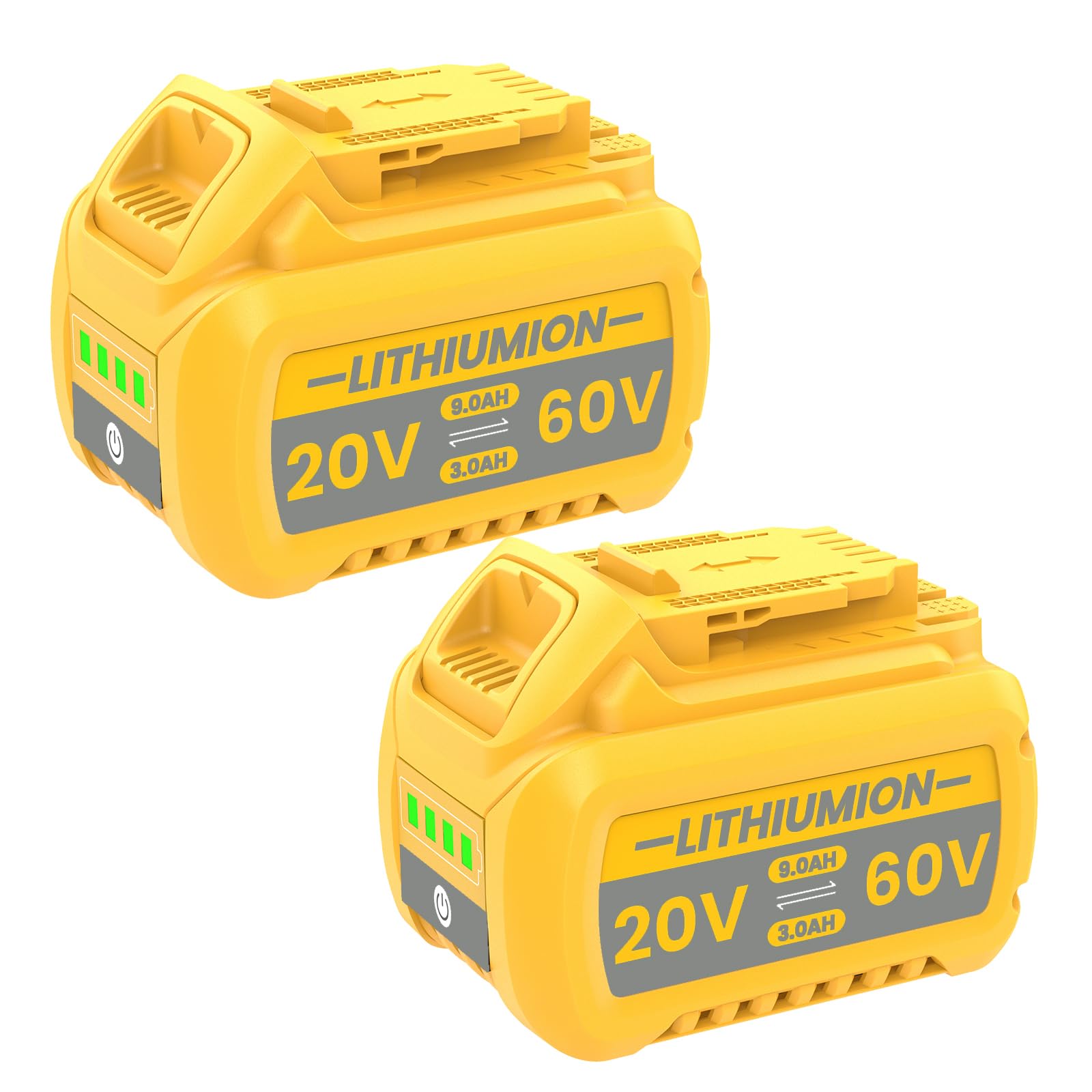 JUNWOOD 2Pack 9.0Ah Replacement for Dewalt 20V 60V Flexvolt Battery Compatible with DCB609 DCB606 DCB612 DCB200 DCB201 DCB203 DCB204 DCB206 DCB207 DCB209