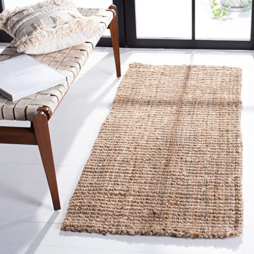 SAFAVIEH Natural Fiber Collection Accent Rug - 2' x 3', Natural, Handmade Chunky Textured Jute 0.75-inch Thick, Ideal for High Traffic Areas in Entryway, Living Room, Bedroom (NF447A)