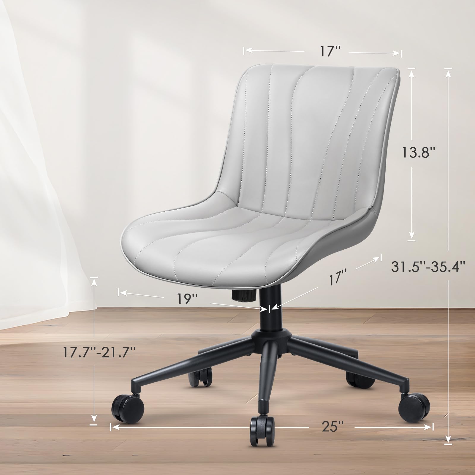 naspaluro Modern Office Chair Grey