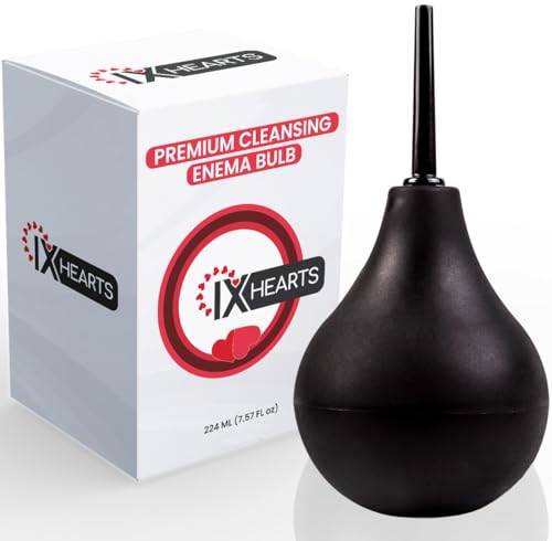 Enema Douche Bulb - Anal Douche Kit with Detachable Tip for Women & Men - Reusable Enema - Easy to Use and Durable | Capacity 7 oz (224 mL) ,Black