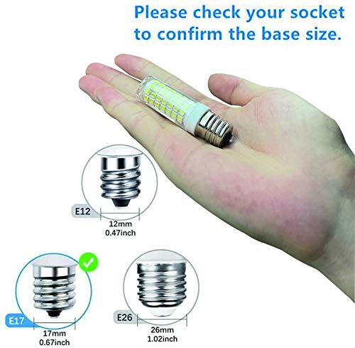 E17 LED Bulb for Microwave Oven Appliance, 8206232A Ceramic 75W Halogen Bulb Equivalent, Daylight White 6000K, Pack of 2