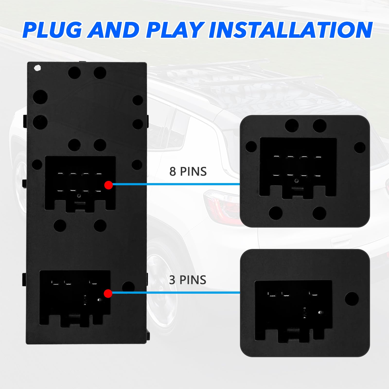 Driver Side Master Power Window Switch 5L1Z14529AA for Ford F150 2004 2005 2006 2007 2008, for Ford Expedition 2003 2004 2005 2006, for Ford Crown Victoria 2003-2008