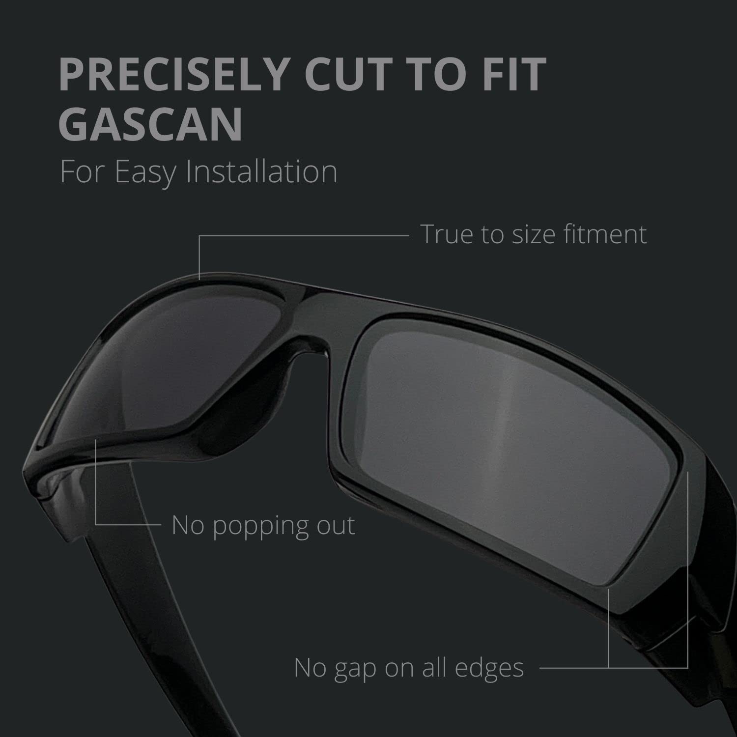 Dynamix Polarized Replacement Lenses for Oakley Gascan | Easy To Install | Fit Perfectly | Solid Black