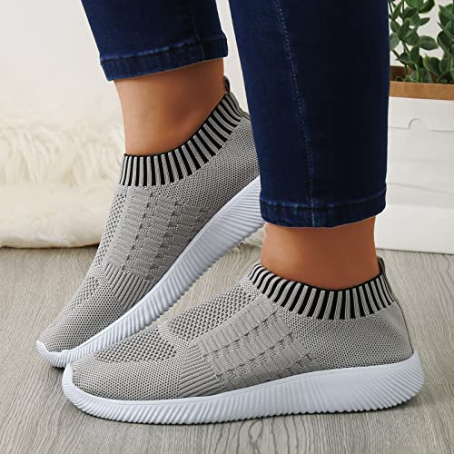FASDNENDYS Fashion Summer Women Large Size Slip On Mesh Breathable Lightweight Comfortable Casual Womens Water Shoes Size 12 Grey