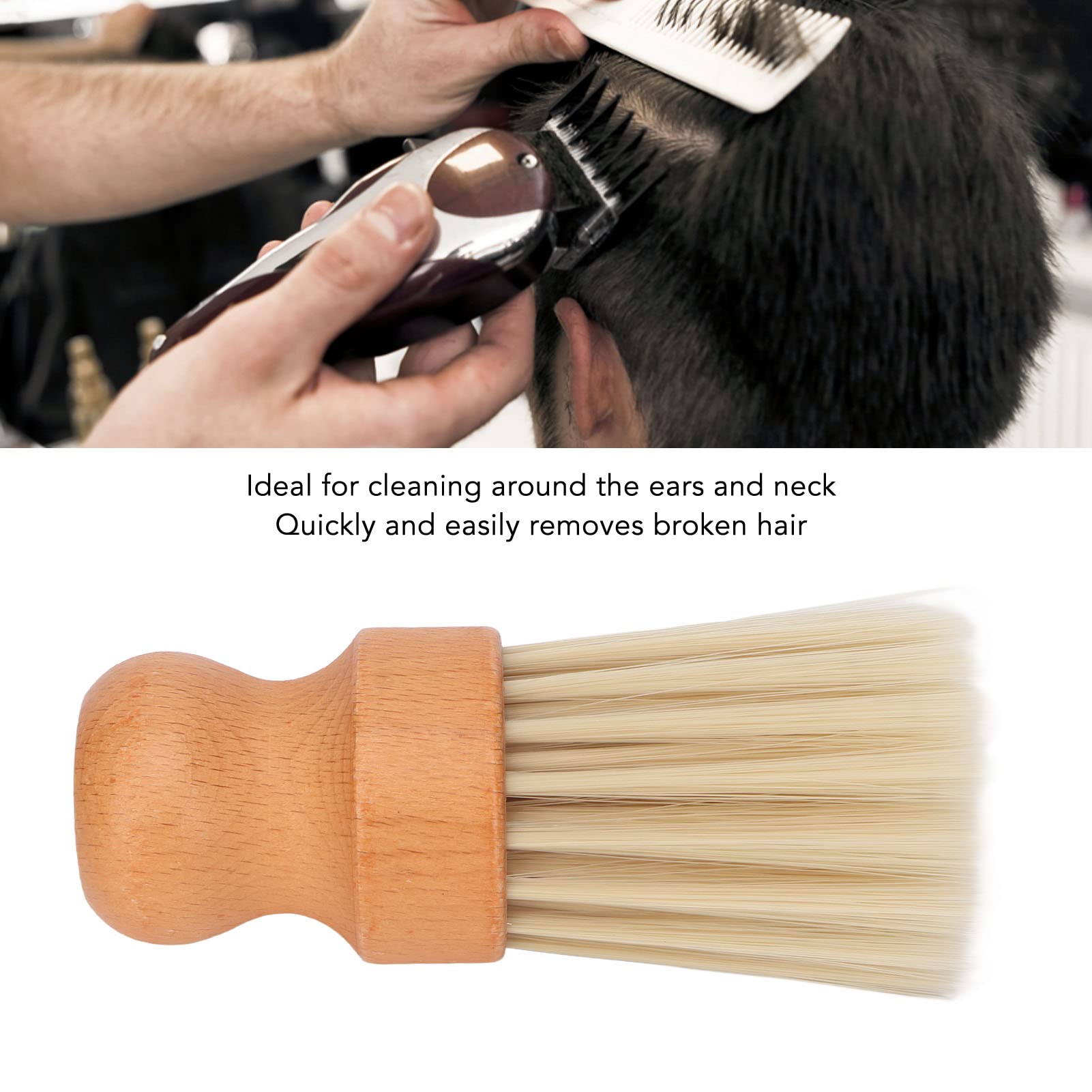 Men Shaving Brush, Practical Design Portable Compact Soft Bristles Durable Wearable Shaving Brush Wooden Handle for Dormitory