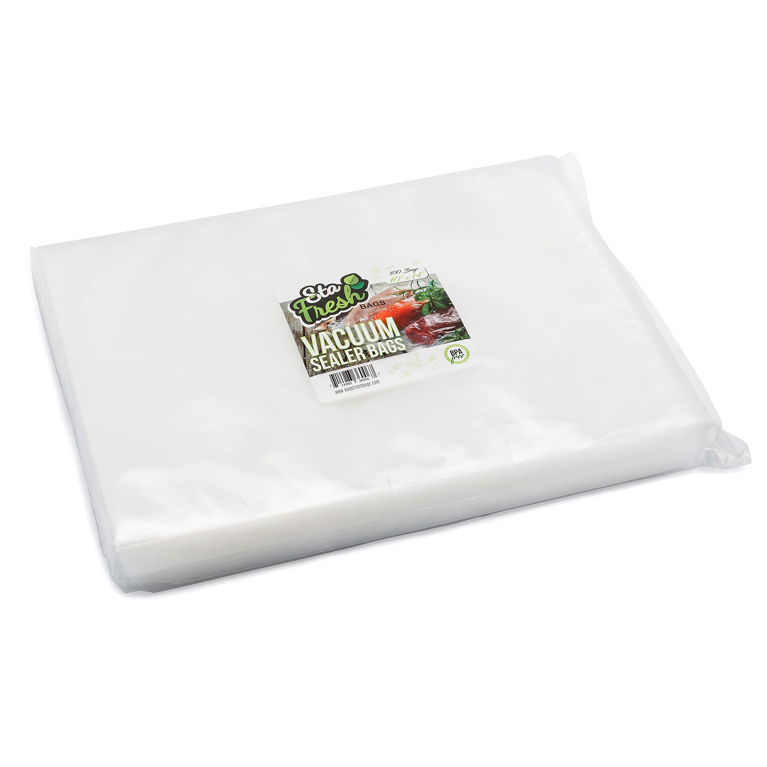 Sta Fresh Vacuum Sealer Bags, 10 inch x 14 inch, Gallon Size, 3.5mil Thick, Bulk Food Saver Storage, Sous Vide Cooking, Freezer Bag, USA Made, 10x14, 100 Count