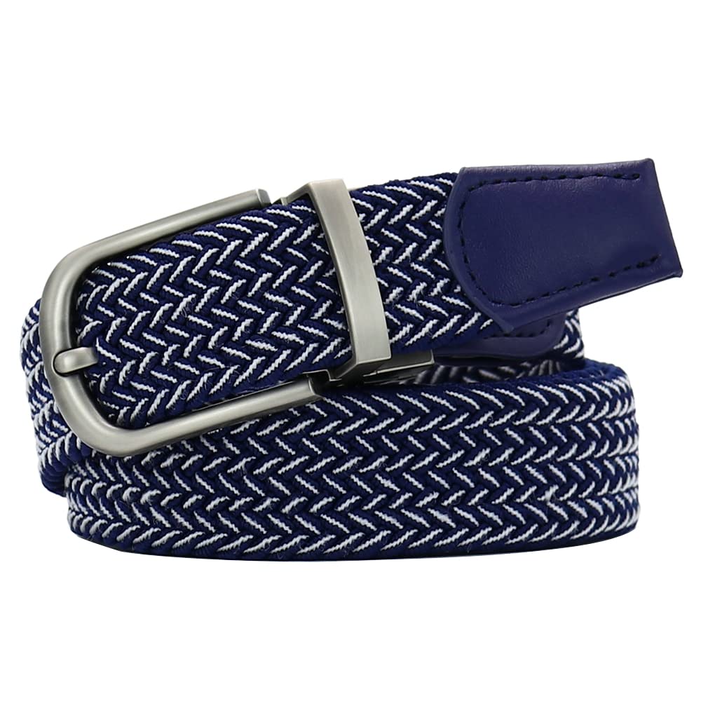Huyfhksd Multicolored Braided Stretch Belt Reversible Elastic Woven Belts for Men and Women, Both Sides Available