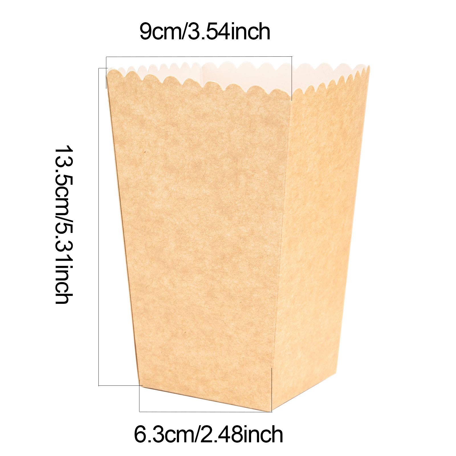 HOZEON 50 PCS 20 Ounces Paper Popcorn Boxes, Reusable Popcorn Containers for Party Movie Nights Theatre Themed Cinema Birthdays