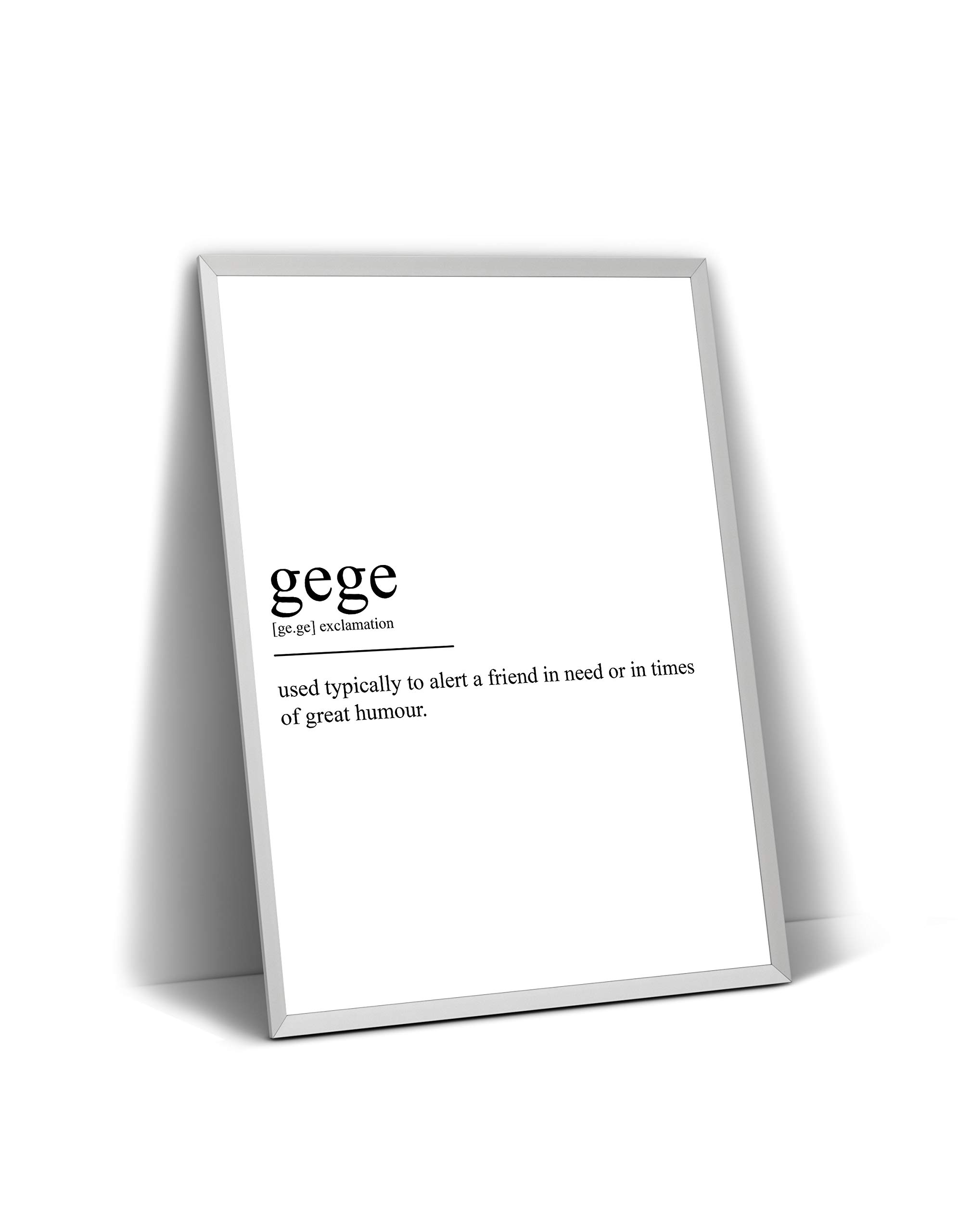 Gege Definition Print - Chinese Dictionary Poster Wall Art Home Decor Quote Typography - Frame Not Included
