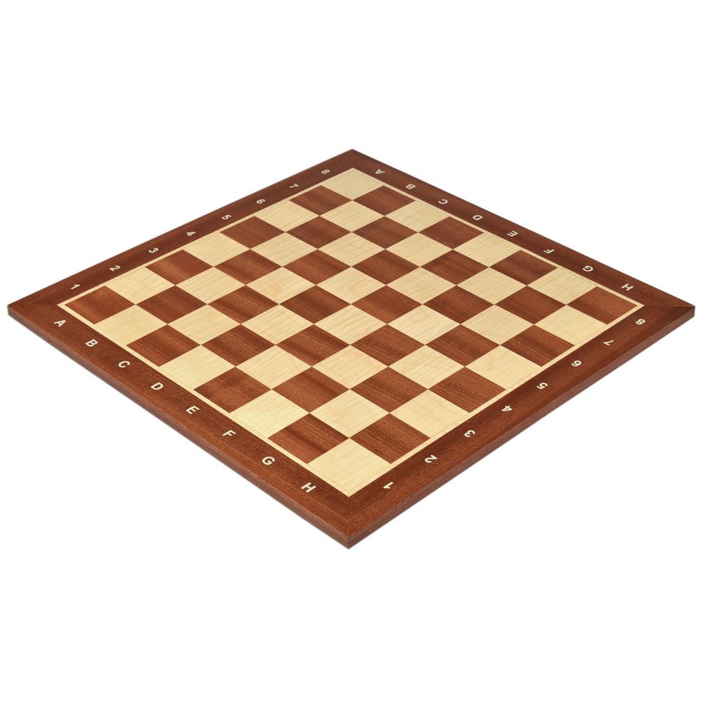 Wegiel Handmade Wooden 18.9 Inch Mahogany & Sycamore European Professional Tournament Chess Board