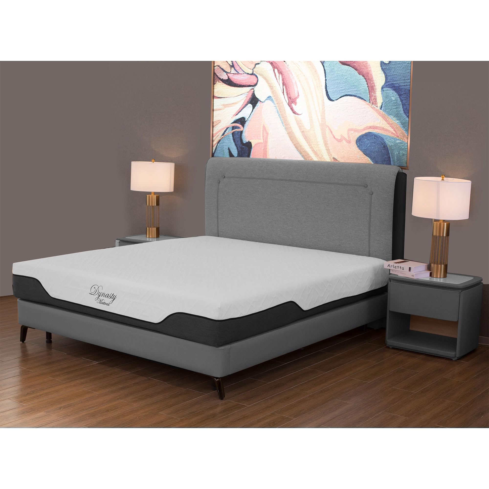 DynastyMattress King Mattress CoolBreeze 12 Inch Essential Gel Infused Memory Foam Bed Medium Firm Queen Size 60x80 (USA Made)