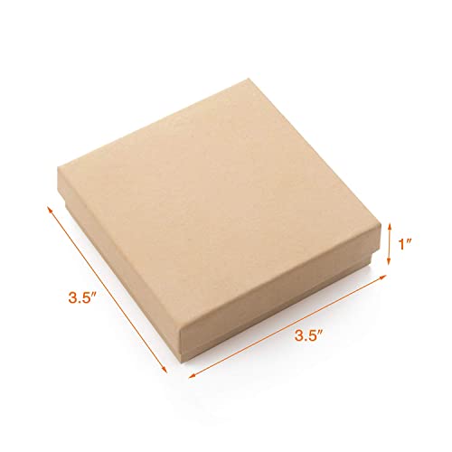 GEFTOL Jewelry Gift Boxes 20 Pack 3.5x3.5x1 Inch Cardboard Jewelry Boxes,Small Gift Boxes for Jewelry Earrings Necklaces Handmade Bangles Bracelets(Brown)