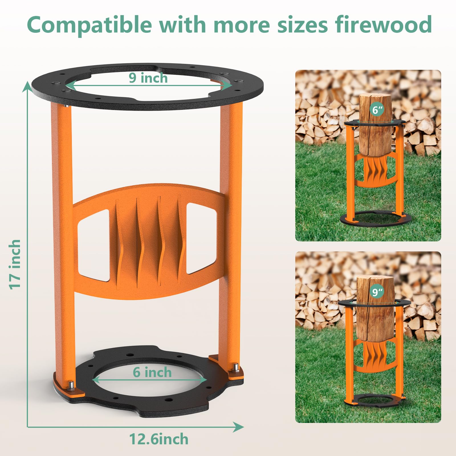 Meoligr Log Wood Splitter with Cast Steel Double-Blade Kindling Cracker, Log Splitters Tools for Firewood, Portable|Sturdy Kindling Splitter 13'' x 17'' (No Hammer)
