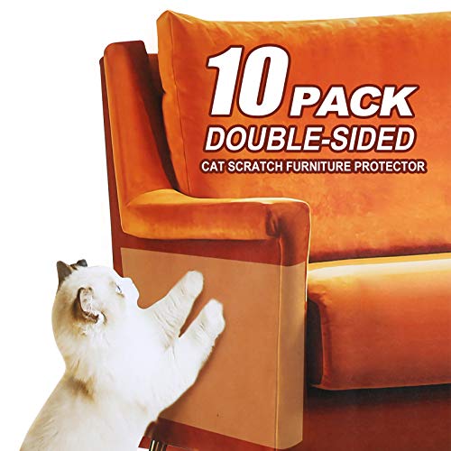 MILIFUN Cat Scratch Tape, Cat Tape for Furniture, Double Sided Tape for Cats, Cat Anti Scratch for Furniture (10Pack XL 14βL 11βW)