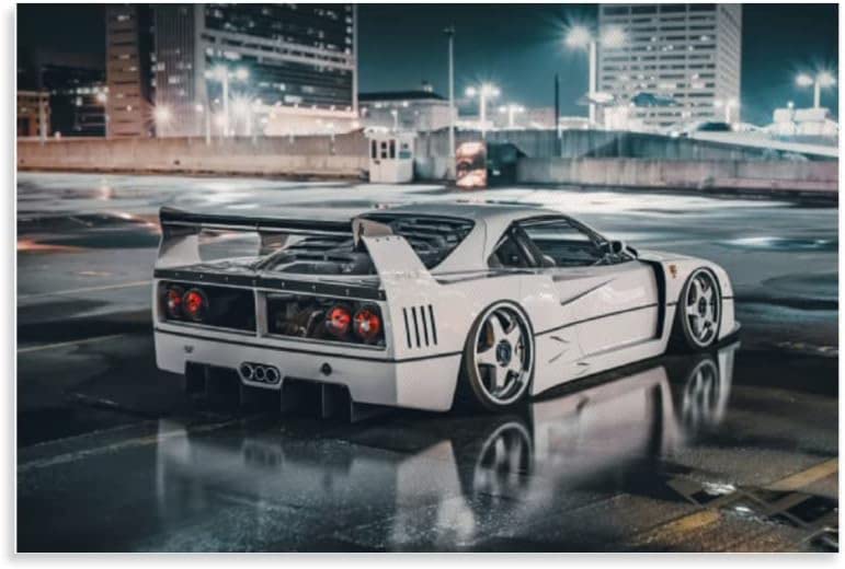 NIUZWDE Ferrari Posters - Ferrari Pictures - Ferrari Canvas - Ferrari Wall Decor - Ferrari F40 - Vintage Sports Car Posters - Sports Car Posters - Vintage Car Wall Decor - Car Posters - Car Pictures Unframe:12x18inch(30x45cm)