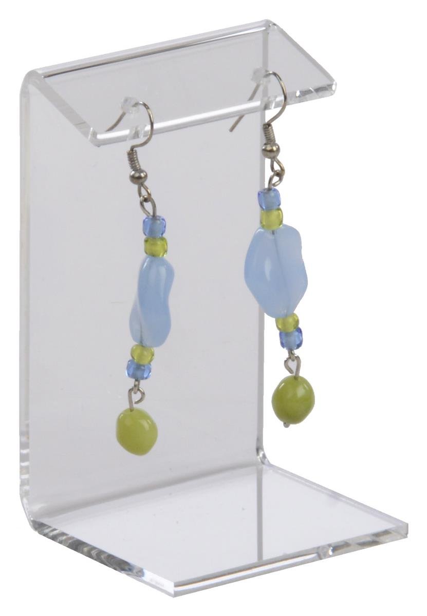 Displays2go Earring Display Stands Single Pair (18 Pack Includes 6 Large, 6 Medium, 6 Small), Clear Arcylic