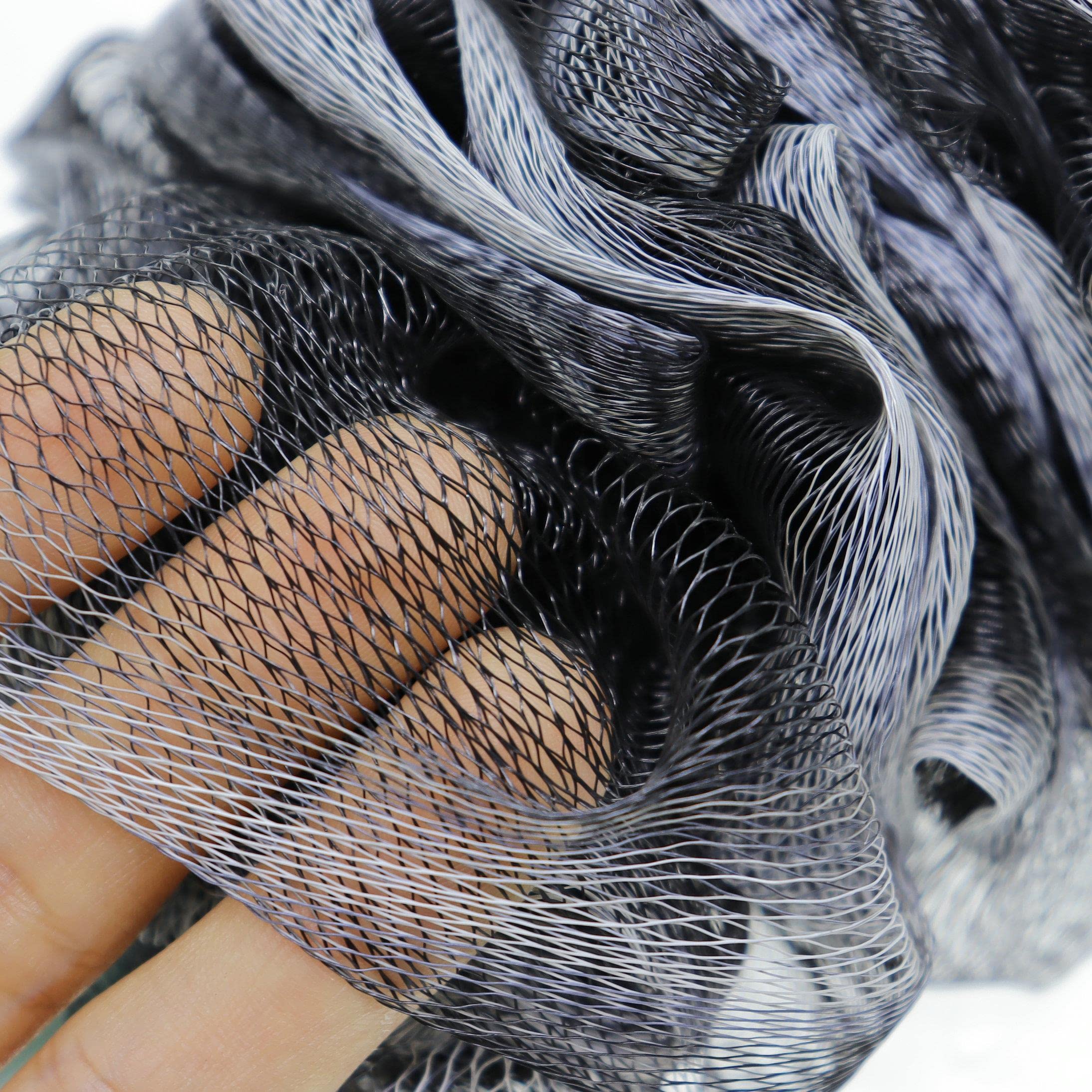 Jxicleang Non-Slip Long Handle Back Scrubber for Shower, Soft Nylon Mesh Exfoliating Back Scrub Bath Brush, Back Loofah for Men Women Elderly Kids (Light Black)