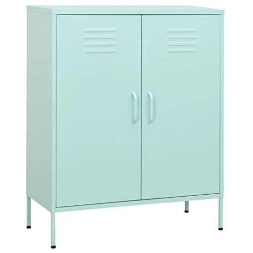 QZZCED Storage Cabinet with Doors, Console Table Sideboard Buffet Cabinet with Storage, for Living Room, Dining Room, Entryway, Kitchen,Mint 31.5"x13.8"x40" Steel
