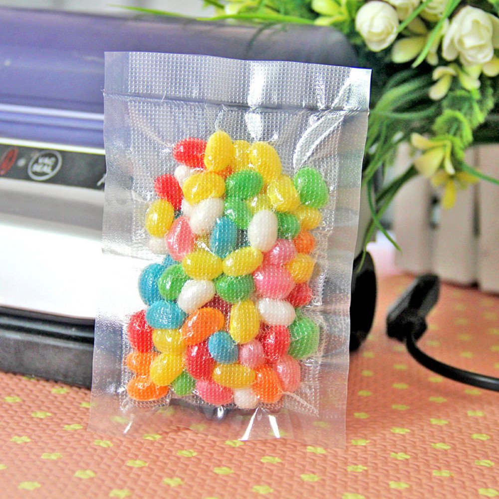 FERENLI 1000 Pieces Vacuum Sealer Bags for Food Storage Open Top Clear Plastic Flat Pouches Bulk Food Packaging Bags with Tear Notch 2.7x3.9 inch