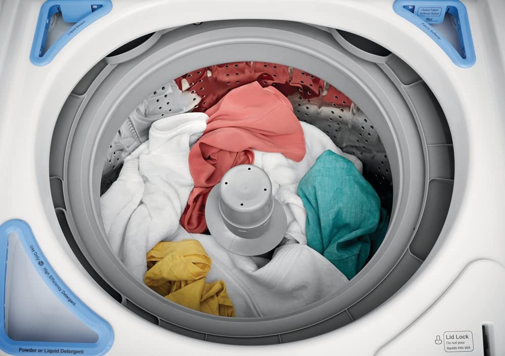 Frigidaire FFTW4120SW 4.1 cu. ft. High Efficiency Top Load Washer, 12 wash cycles, Quick Wash, Delicate, Hand Wash, Active Wear, Heavy Duty, Stainless Steel Drum, in White