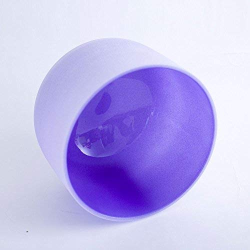 ENERGYSOUND 432Hz Perfect Pitch B Crown Chakra Purple Colored Frosted Quartz Crystal Singing Bowl 8 inch mallet & O-ring included