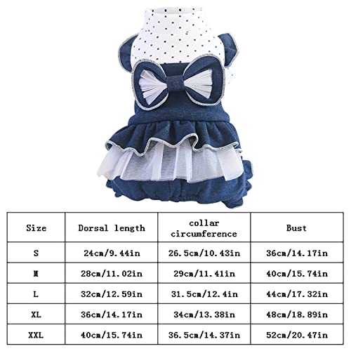 Pet Clothes Hangers for Small Dogs Dresses Thickening Four Legs Pet Clothing Princess Bow Denim Skirt