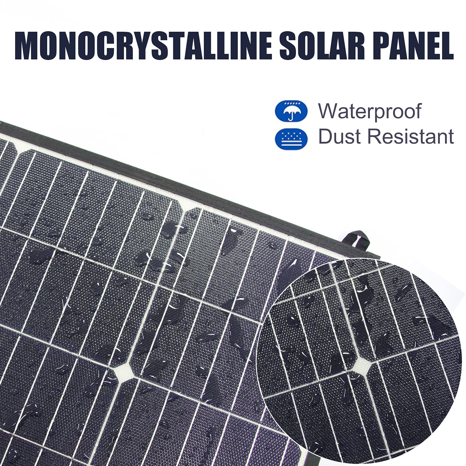 GOOLOO Foldable 100W Solar Panel Charger, Compatible with VTOMAN/Jackery/EF ECOFLOW/Bluetti/Anker Power Station, with Dual USB & 18V DC Output(10 Connectors), for Outdoor Camping Van RV Trip