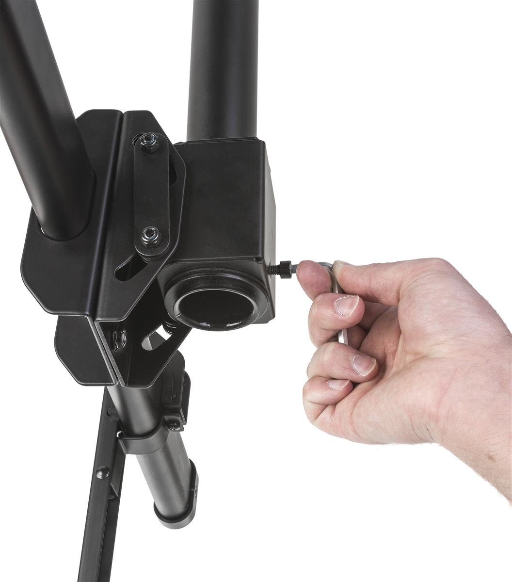 Displays2go SLC3770LBK Ceiling Mount for TV Monitors 37 to 70 Inch, Swiveling & Tilts, Telescoping, Black Steel
