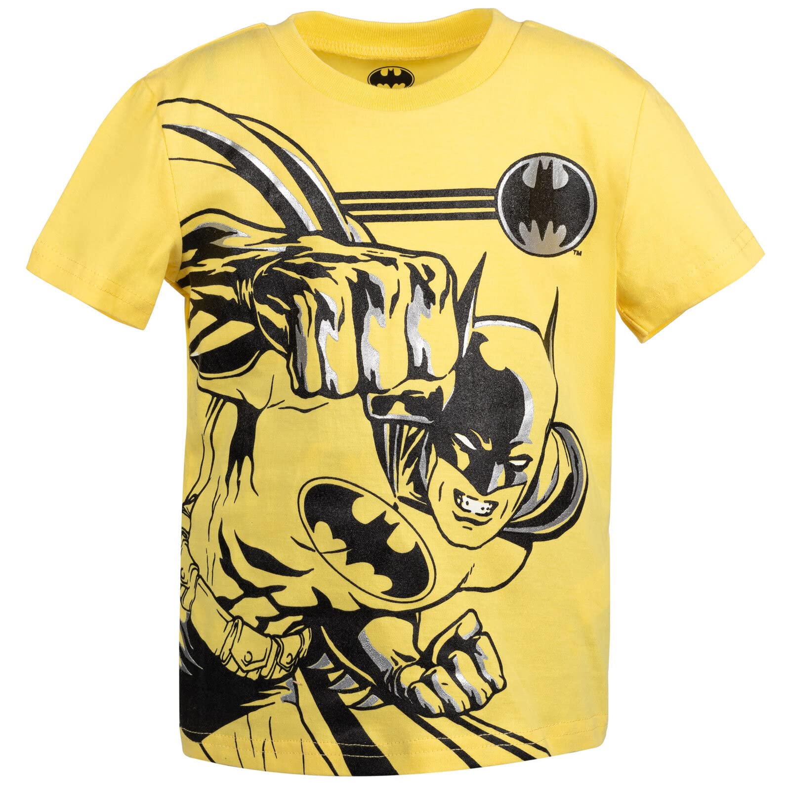 DC Comics Justice League Batman Toddler Boys T-Shirt French Terry Shorts Set Yellow 3T