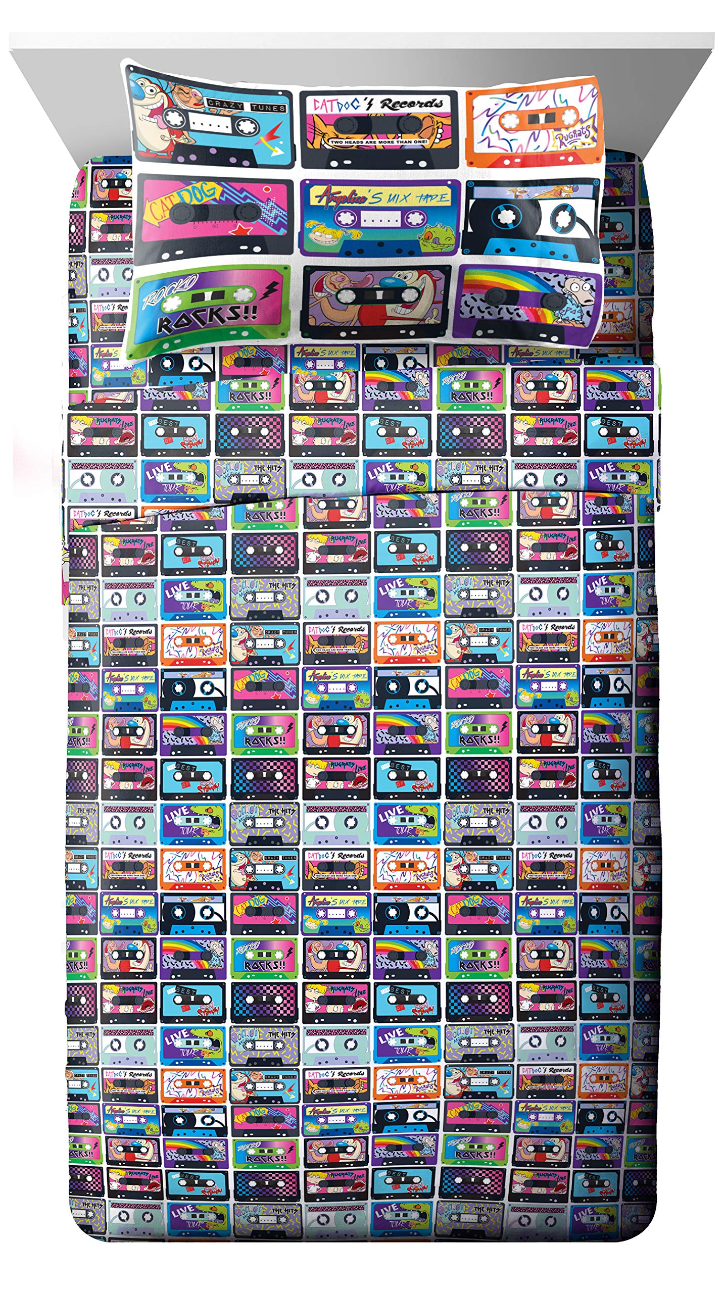Nickelodeon Splat/Nick 90's Mix Tape Super Soft 3 Piece Twin Sheet Set