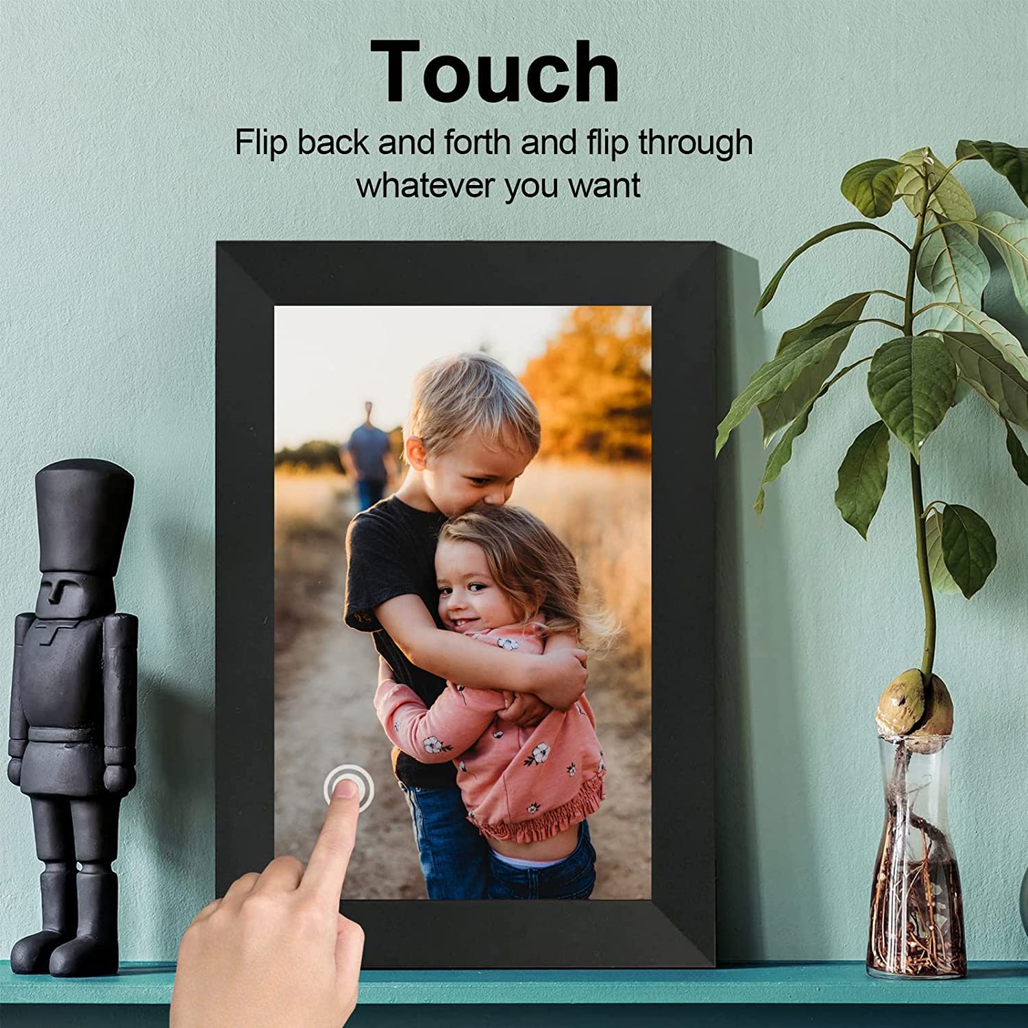 FRAMEO Smart Digital Photo Frame, 10.1 Inch WiFi Digital Picture Frame with IPS Touch Screen, Auto-Rotate, 16GB Storage, Easy to Share Photos or Videos via Frameo APP from Anywhere (Black)
