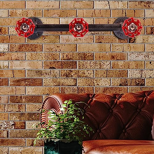 MENZOM Coat Rack Wall Mounted - 3 Hooks,Industrial Pipe Decor Single Coat Hook,Hooks for Hanging Heavy Duty,for Coat Hat Towel Purse Robes Mudroom Bathroom Entryway