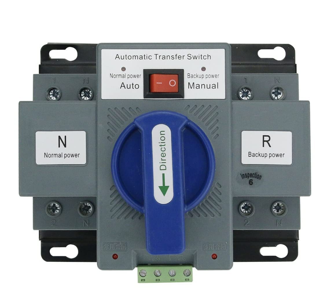 Franc Moody Dual Power Transfer Switch 220V 63A 2P Automatic Transfer Switch, Generator Changeover Switch