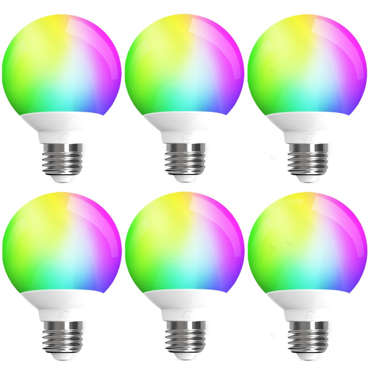 ILC G25 LED Globe Light Bulbs 6W, Work with Alexa Required Echo Device, Color Changing, Color Temprature: 5000K Daylight White, CRI>95+, E26 Base, for Vanity Makeup Mirror, Bathroom (6 Pack)
