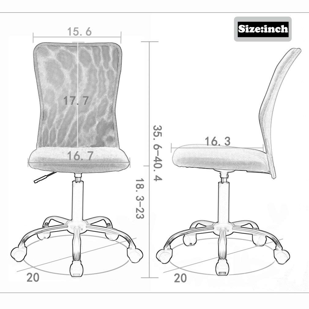 Ergonomic Office Chair Cheap Desk Chair Mesh Computer Chair with Lumbar Support No Arms Swivel Rolling Executive Chair for Back Pain,Pink 2 Pack