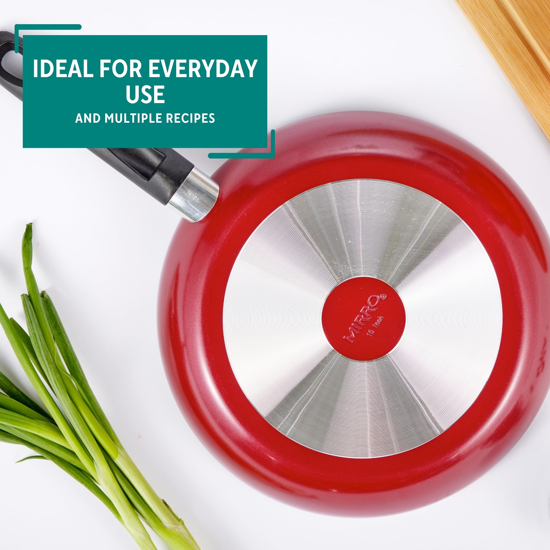 Mirro A79602 Get A Grip Aluminum Nonstick Fry Pan Cookware, 8-Inch, Red -