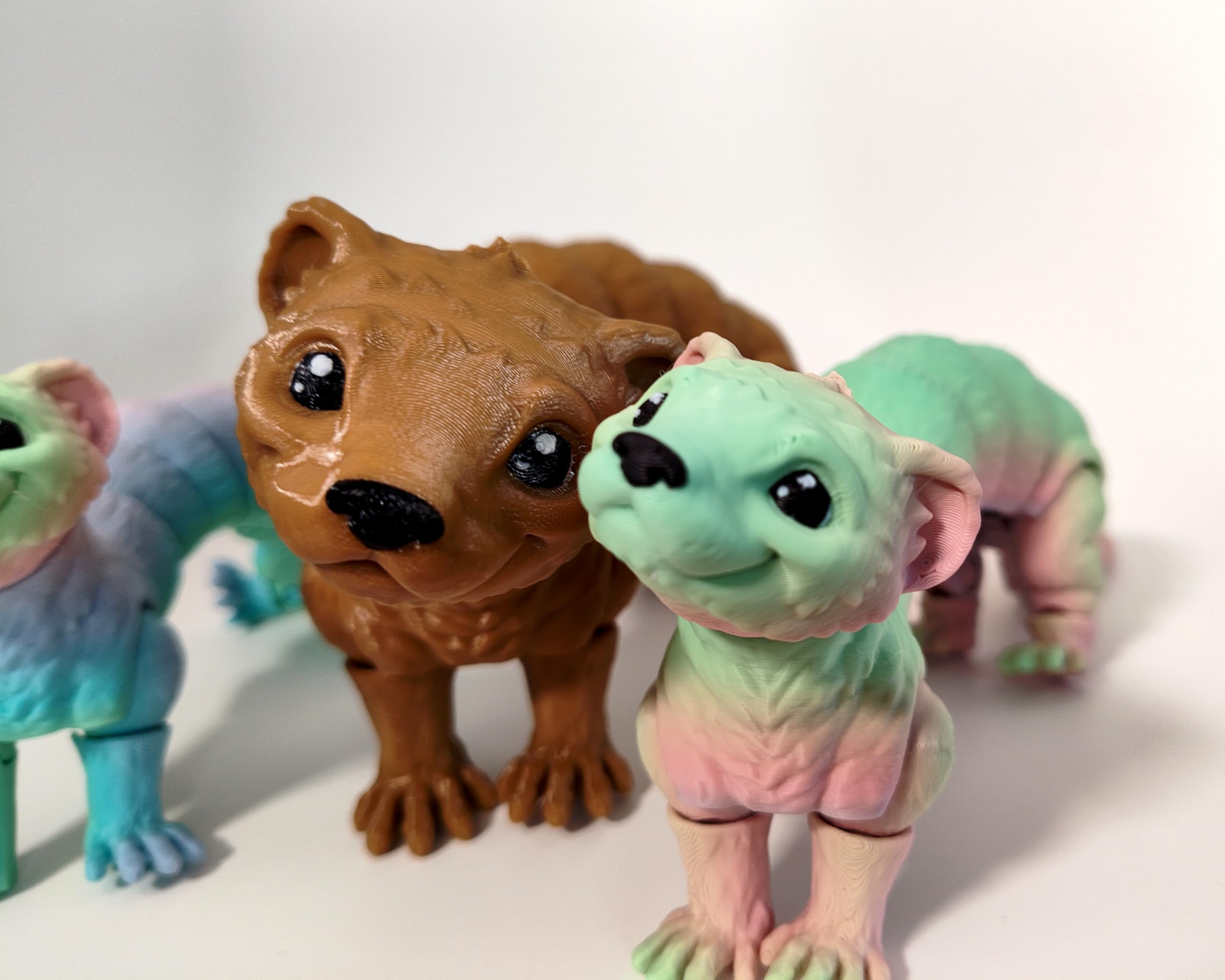 Ferret Fidget Adorable Sensory Toy Desktop Fidget, ADHD Fidget - 3D Printed for Adults and Teens (Small, Black)