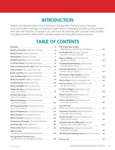 Scholastic Success with Fractions Grade 4 Workbook