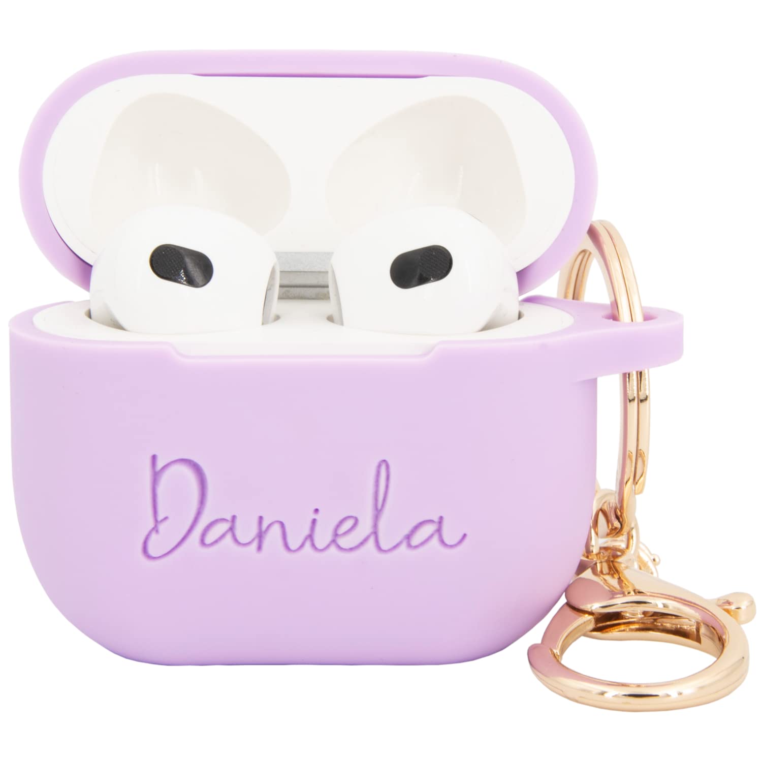 Custom Case Compatible with AirPods 3rd Cover generation With Keychain,Personalized Name Gift Silicon Protective Accessories for Apple Airpods 2nd 1st 3 Pro Birthday for Women Men Girls Boys