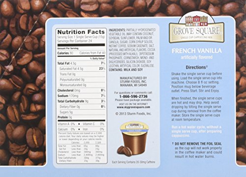 Grove Square Cappuccino Cups, French Vanilla, Single Serve Cup for Keurig K-Cup Brewers, 24 Count (Pack of 2)