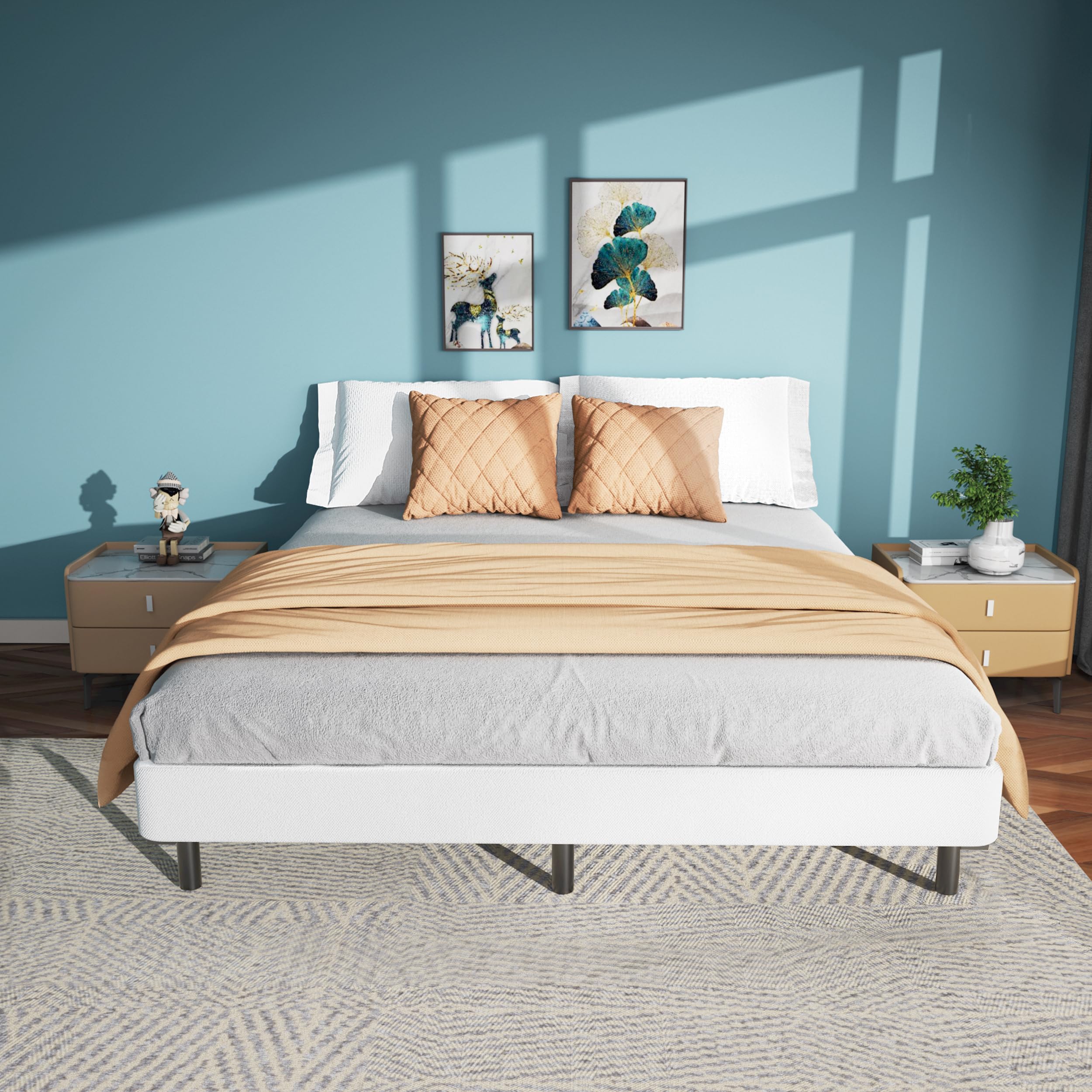NOAH MEGATRON 7 Inch Box Spring Queen, Low Profile Metal Boxsprings/Mattress Foundation/Bunkie Board - 3000LBS Strong Steel Structure/Easy Assembly (Queen)