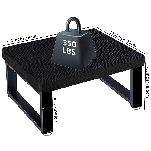 OUTBROS Step Stool for Adults, 7.3'' Tall Bedside Steping Stool Hold Up to 350 lb, One Step Foot Stool for Kitchen, Bedroom, Living Room, Bathroom, Black