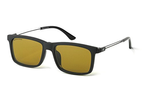 Eagle Eyes 3in1 Magnetic Polarized Sunglasses/Night Driving Clip-on With Computer Lens Base Frame - (Black/Clear)