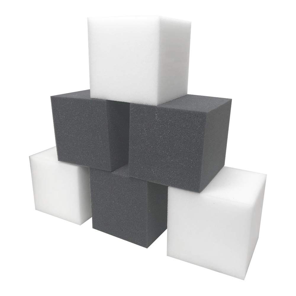 Foamma Charcoal and White Foam Pit Cubes/Blocks 4â x 4â x 4â 100 Pack for Gymnastics, Freerunning and Parkour Courses, Skateboard Parks, BMX, Trampoline Arenas