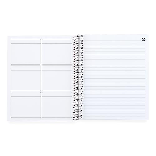 Erin Condren 7" X 9" Priorities And Notes Platinum Spiral Notebook - Rainbow Relaxation, 160 Lined Page Note Taking & Writing Notebook, 80 Lb, Thick Mohawk Paper, Stickers Included
