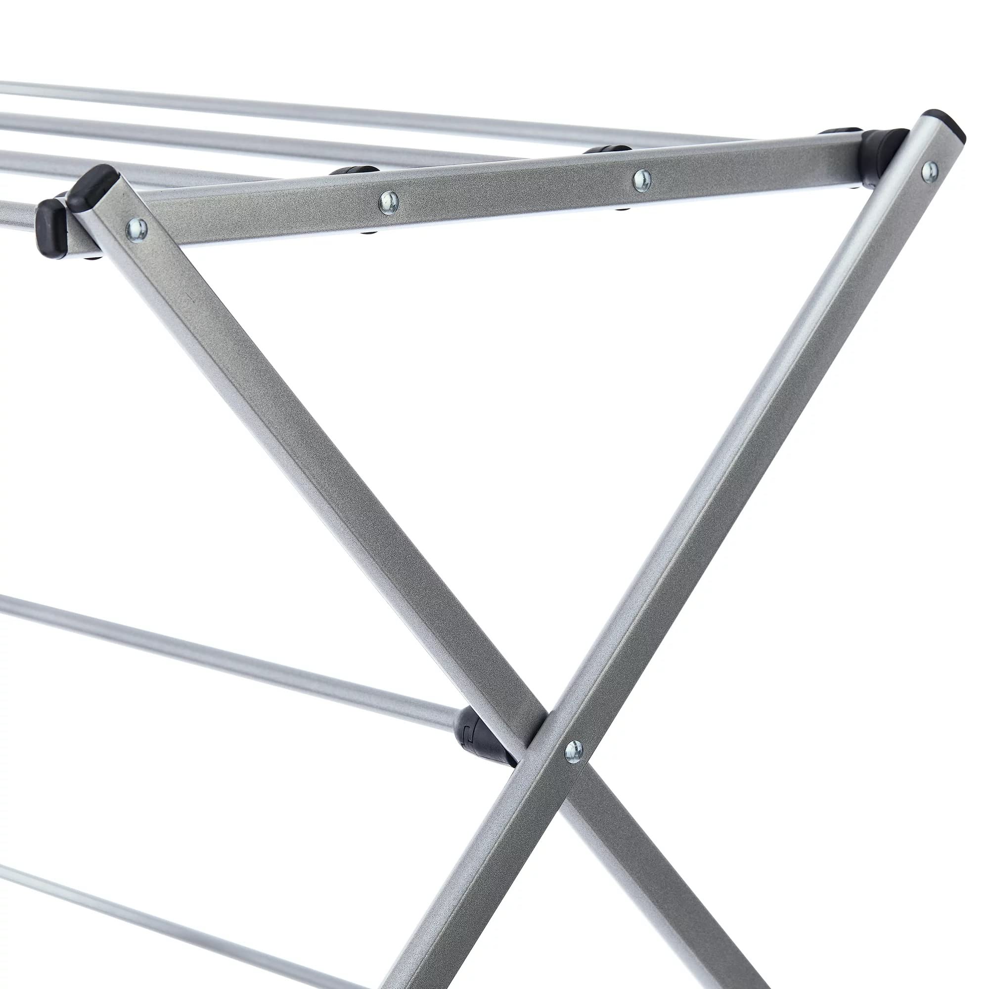 JvziA Oversized Collapsible Steel Laundry Drying Rack, Household Indoor Folding Clothes Drying Rack, Dry Laundry and Hang Clothes,Towel Rack, Sliver